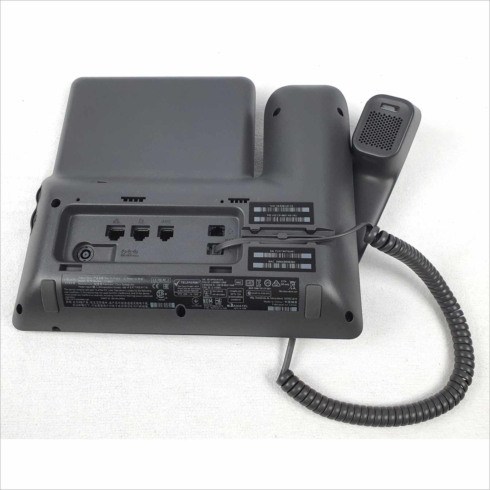 Cisco 8851 IP Phone CP 8851 5 Line VoIP Color LCD Display POE Charcoal