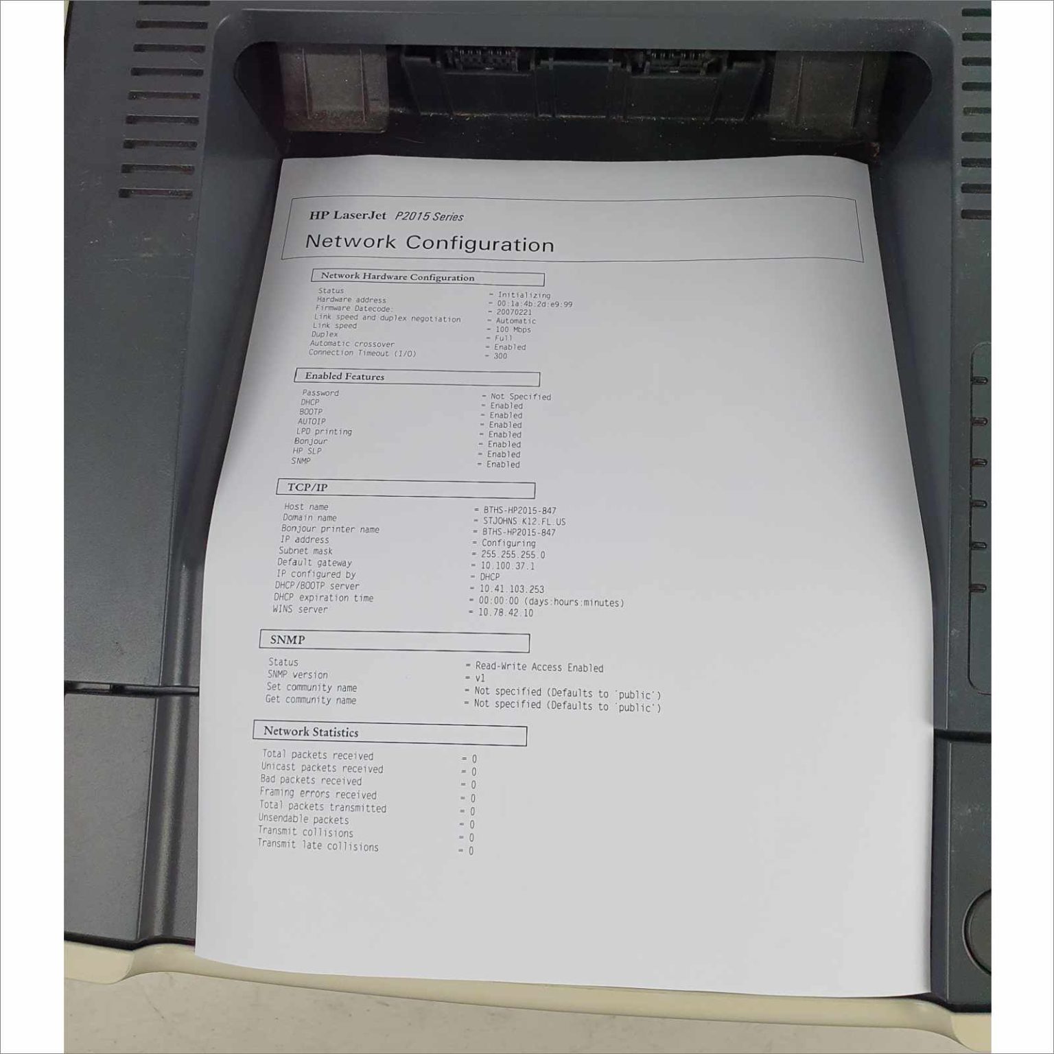 HP LaserJet P2015d USB Workgroup Laser Printer Page Count 72K 1200dpi ...